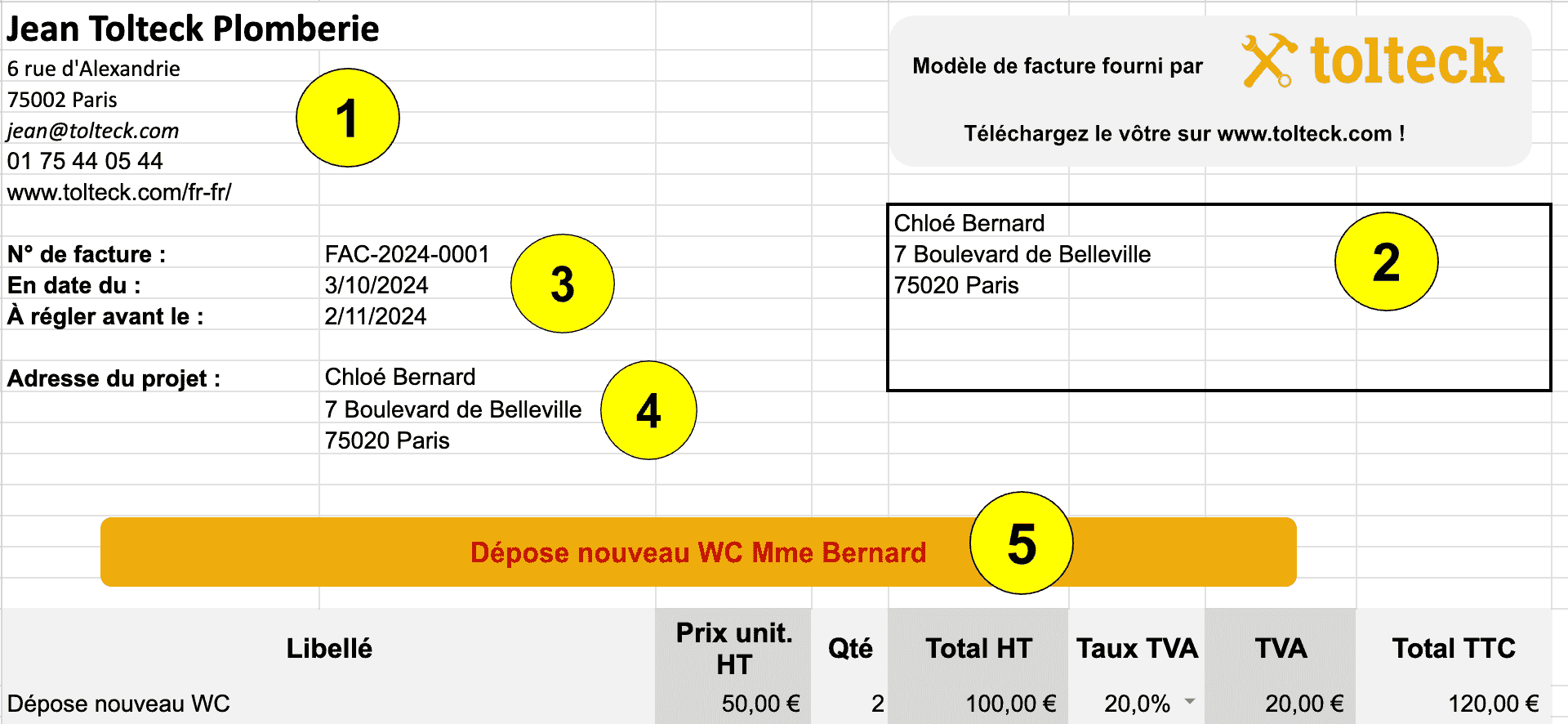 Exemple facture artisan : conseils et modèle gratuit à télécharger